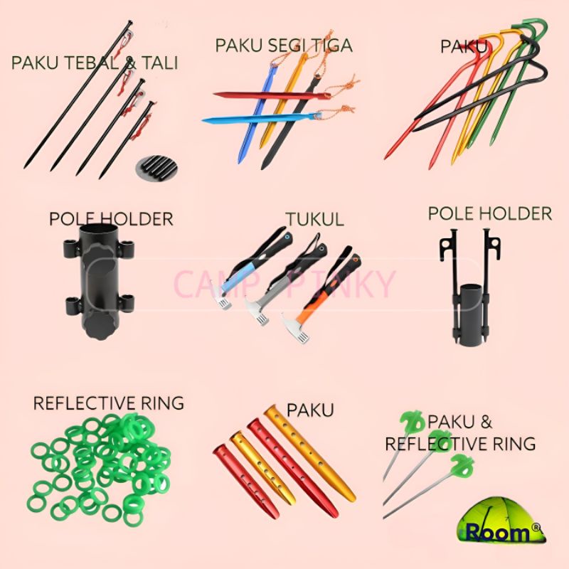 Tukul,Hammer,Tent Nail,Pole Holder Multi Usage Camping.Malaysia Ready ...