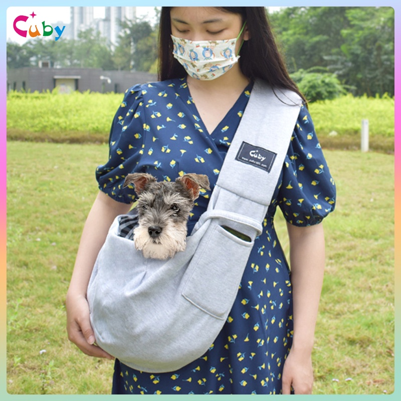 CUBY Dog and Cat Sling Carrier – Hands Free Reversible Pet Papoose Bag ...