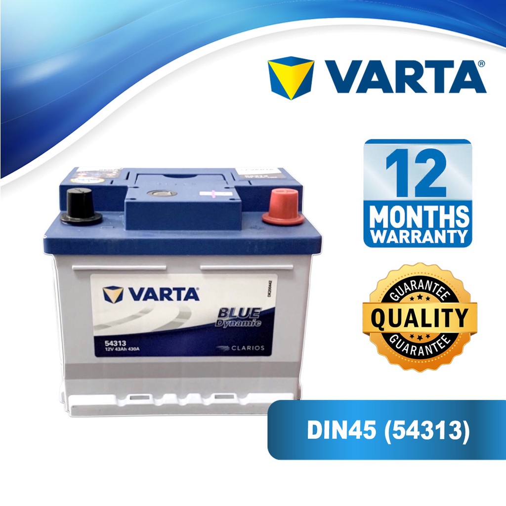 VARTA DIN45 54313 Blue Dynamic special for Toyota Corolla Altis, Ford Fiesta, Lotus Elise++ ...