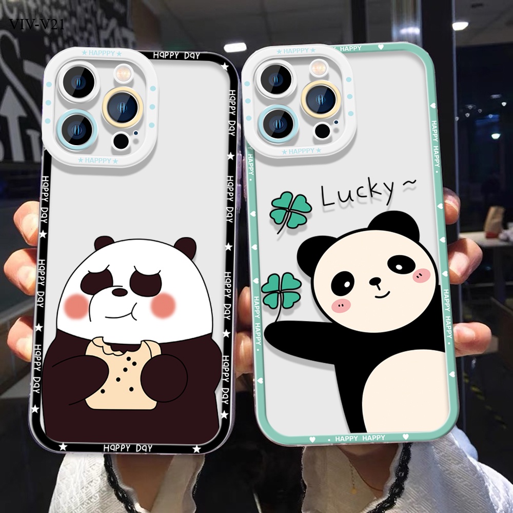 VIVO V25 V23E V23 V23E V20 V21 V21E S1 SE Pro 2021 5G For Soft Clear Cover Panda Angel Eyes ...