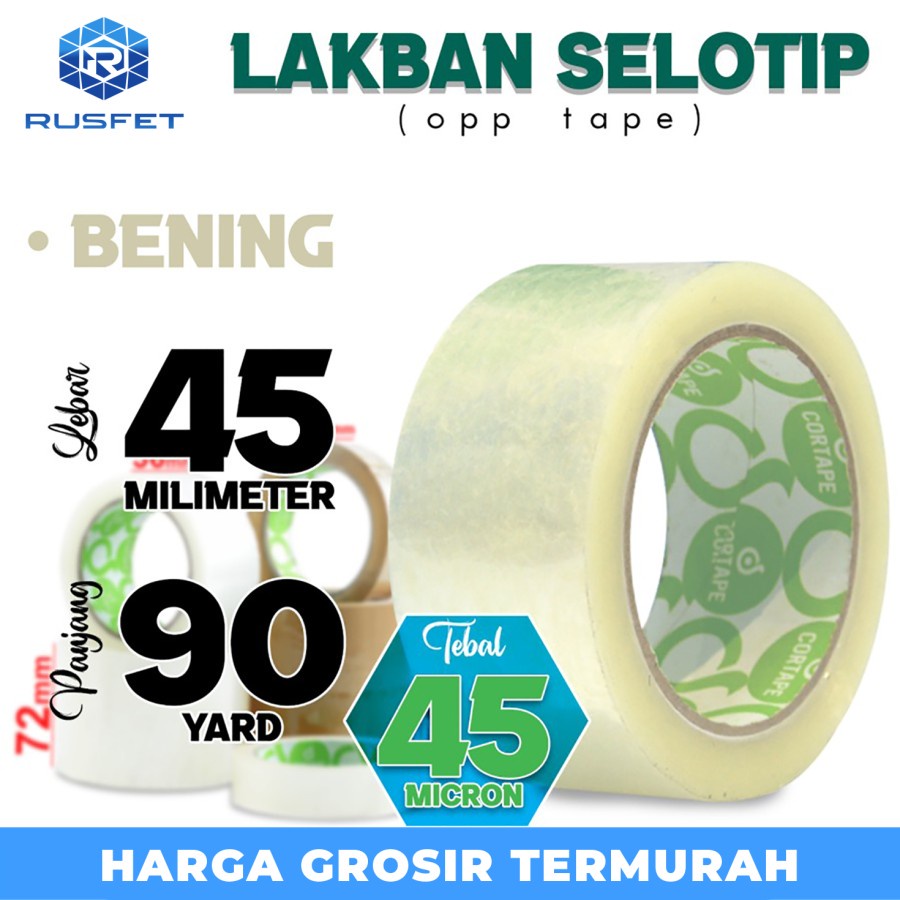CLEAR Duct Tape 45mm x 90yard Cortape Plaque Tape Insulation OPP Tape ...