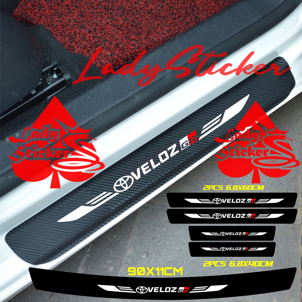 Sill PLATE CARBON 3D Car VELOZ GR STICKER CARBON 3D Step BUMPER Car ...