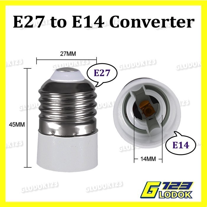 E27 to E14 Lamp Fitting Converter Cap Lamp Light Converter Adapter ...