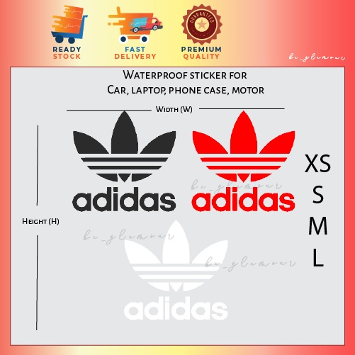 [D1] Adidas logo Sticker sports shoes stiker waterproof pantulan cahaya ...