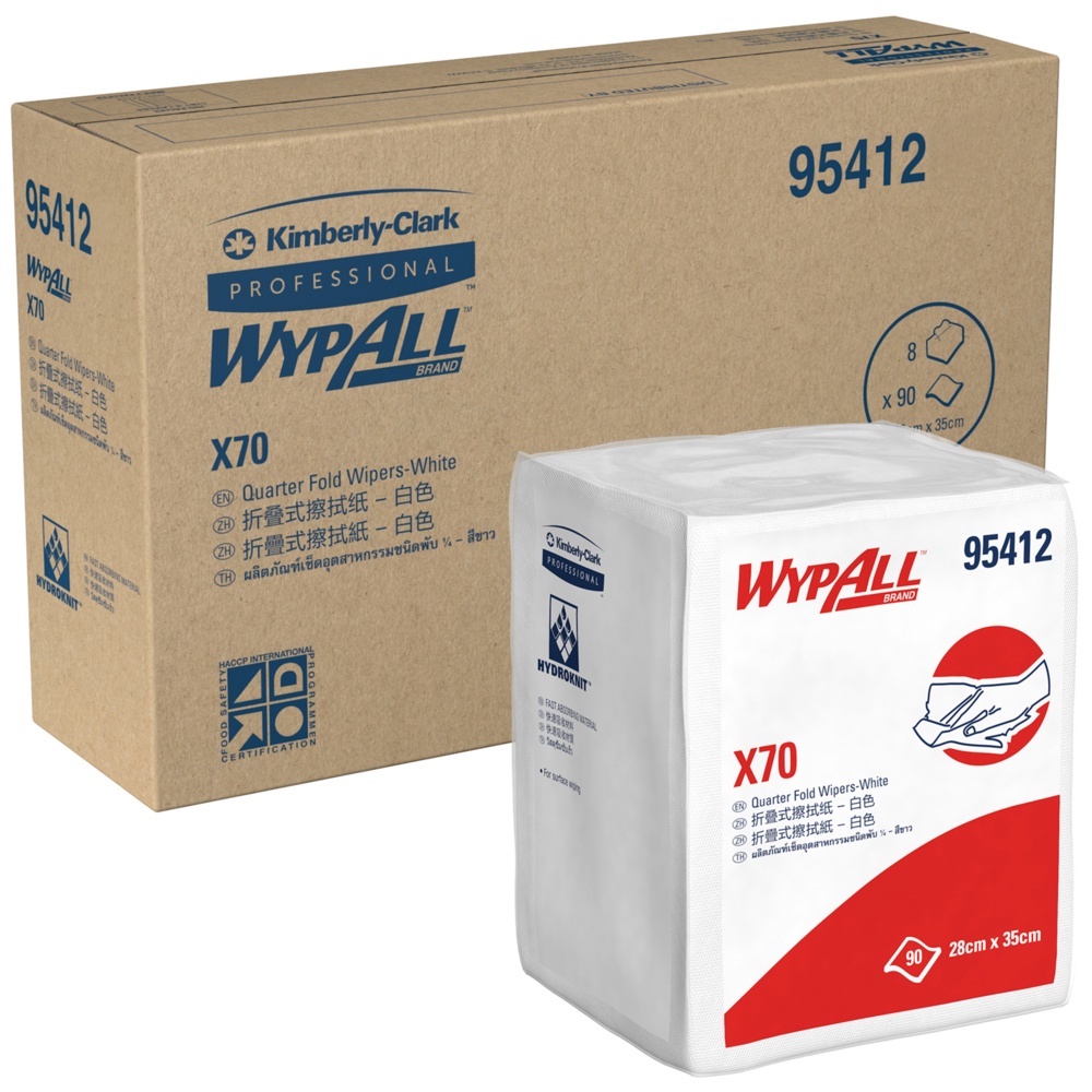 95412 WYPALL® X70 Quarter Fold Wipers ( 8 bands x 90 sheets ) | Shopee ...