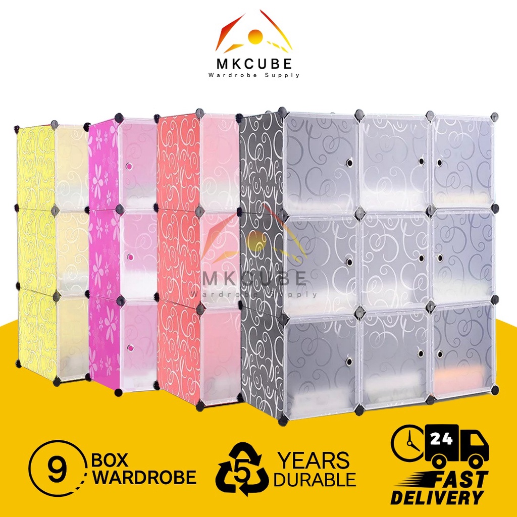 🚚MKCUBE🚚 9 Wardrobe Cube/ Almari /Cabinet Storage DIY/ Storan/ Kabinet ...