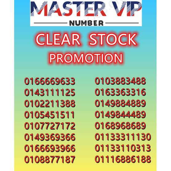 NEW VIP NUMBER PROMOTION NICE VIP PHONE NUMBER | Shopee Malaysia