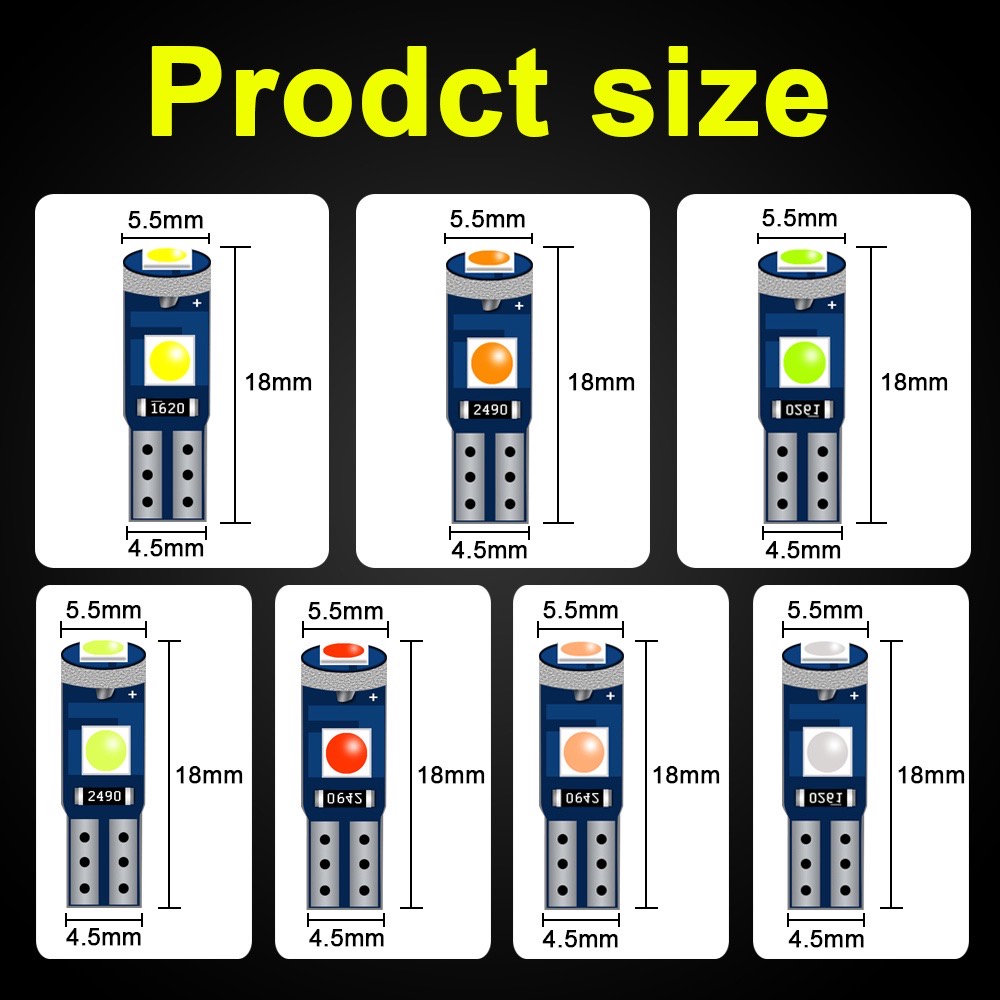 T5 3030 LED 3smd Car Motorcycle Meter LED Dashboard Light Wedge Instrument Lamp Indicator Signal ...