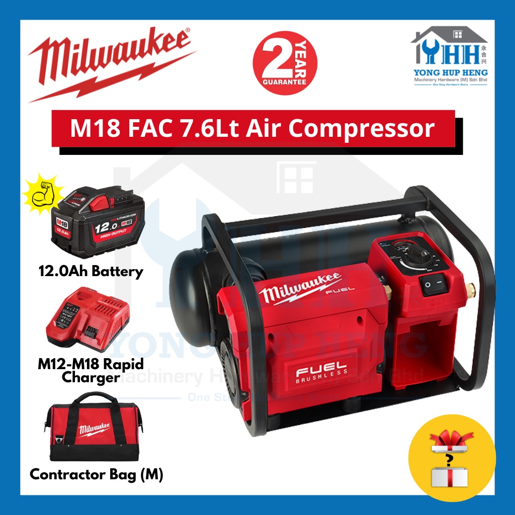 Milwaukee M18 FAC- 0 / M18 FAC M18 FUEL 7.6L Compact Air Compressor 12 ...