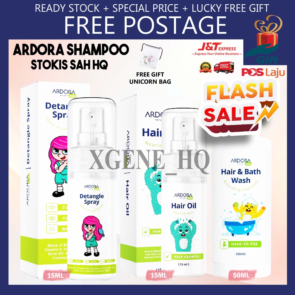 ARDORA HAIR OIL TRIAL SET ORIGINAL HQ | ARDORA HAIR AND BATH WASH PELEBAT RAMBUT BAYI KANAK ...