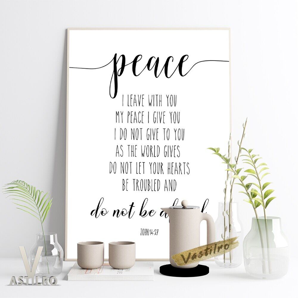 John Peace Excerpts Bible Verse Art Prints Poster Scripture Quote ...