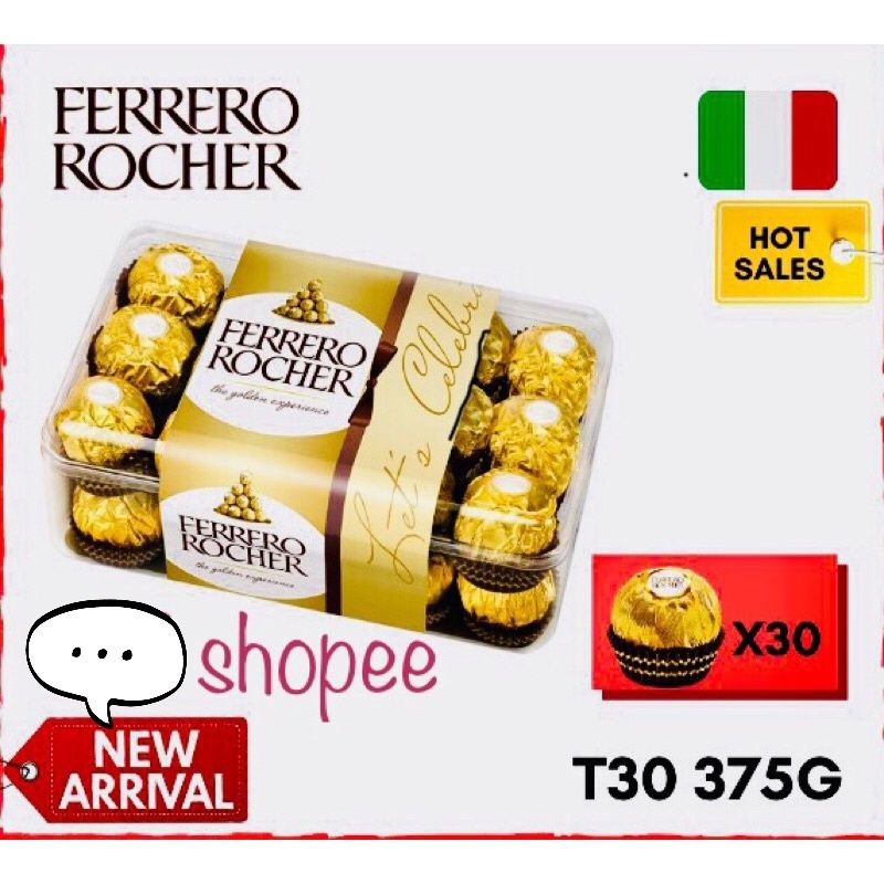 🔥READY STOCK 🔥FERRERO ROCHER T30 375G (30 pcs) | Shopee Malaysia