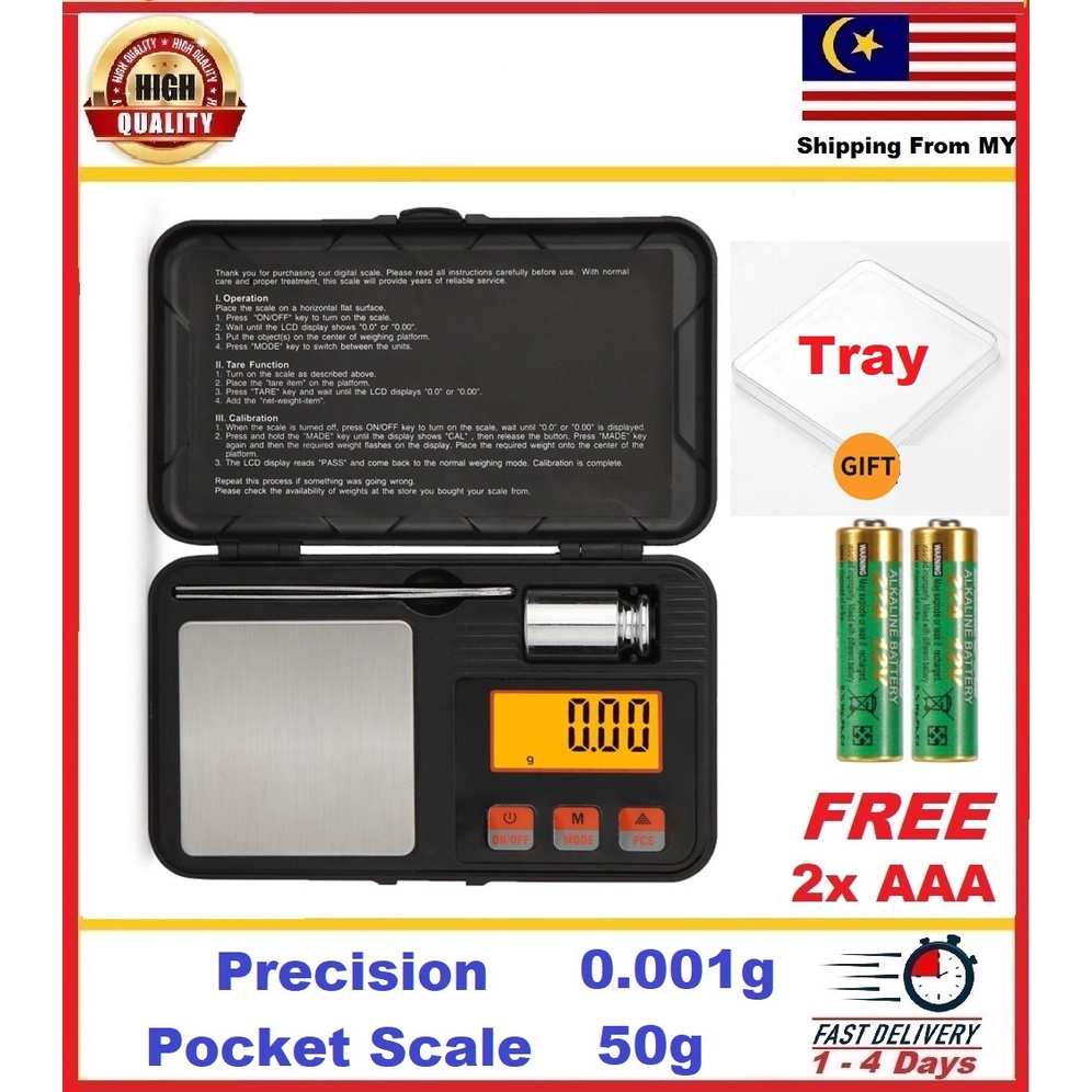 Pocket Scale 0.001g High Precision Digital Electronic Gold Jewelry ...