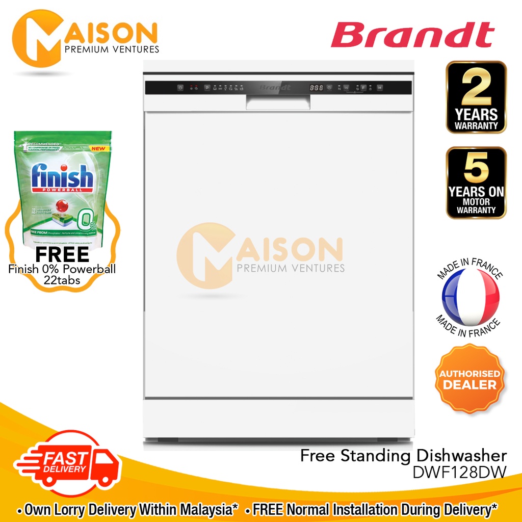 [Sales] Brandt Dishwasher DWF128DW (Made in France) | Shopee Malaysia