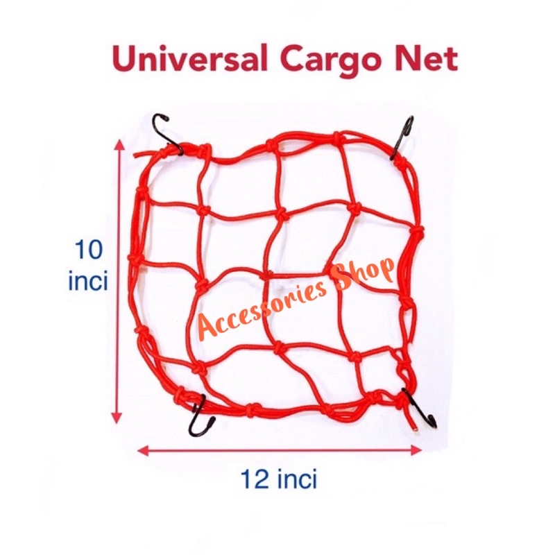 Universal Cargo Net for Bicycles /Motorcycle /Others Jaring Tali Getah ...