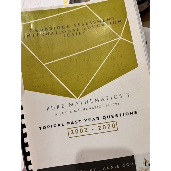 A LEVEL Past Year Question Paper Mathematics Pure Mathematics 3 ...