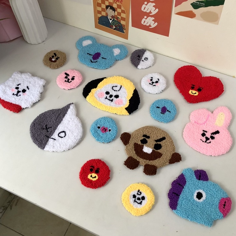 BTS BT21 Punch Needle Coasters | Shopee Malaysia
