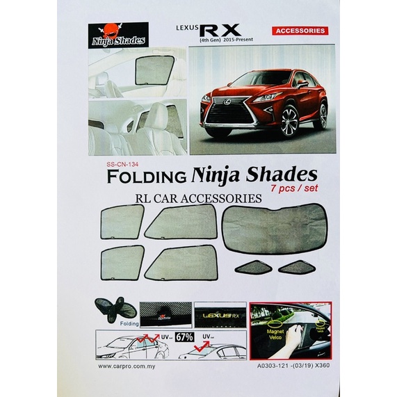 Lexus RX200t RX300 RX350 RX270 RX450 harrier window door sun shade ...