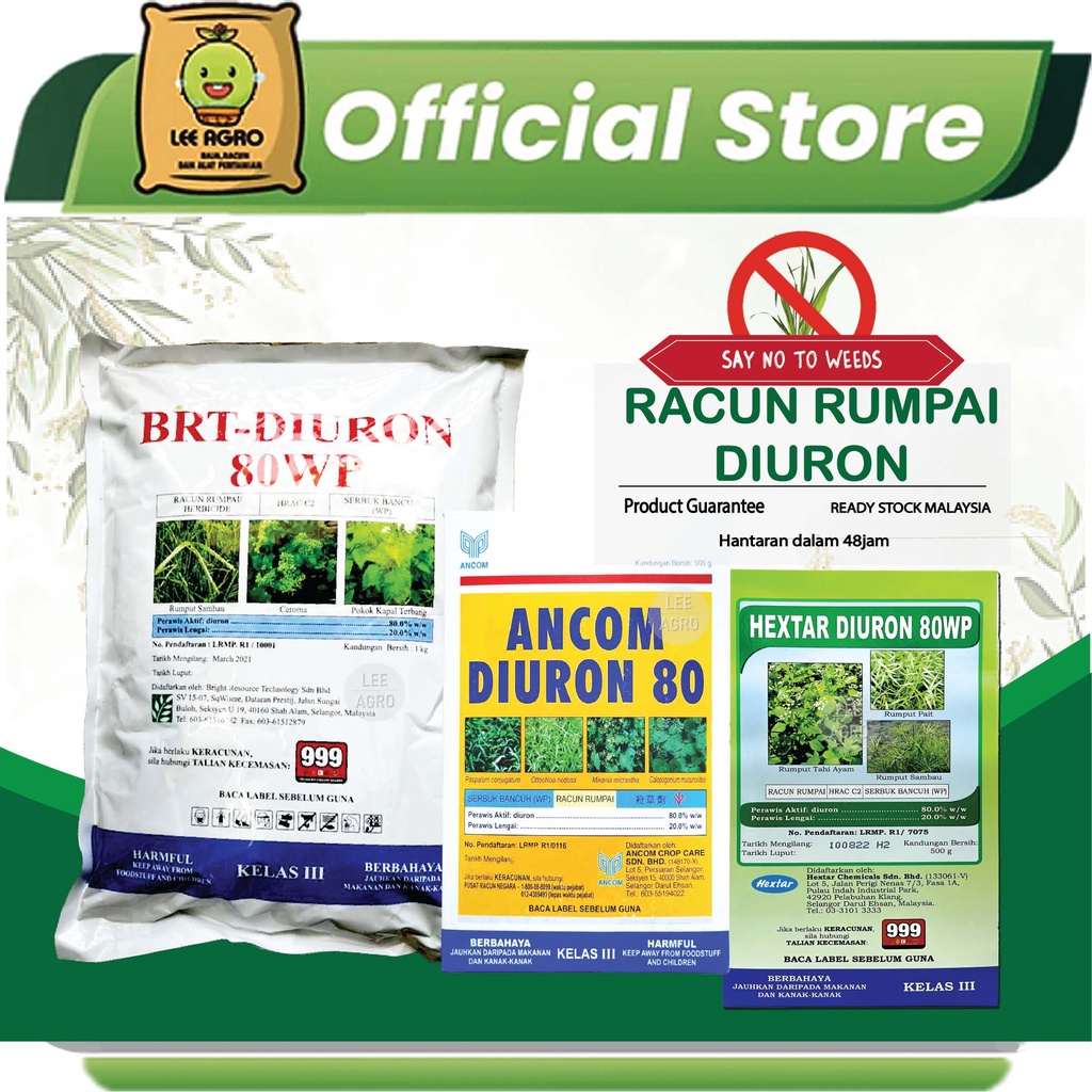 Diuron 80WP 500gram - Racun Rumput Sambau Tebu Nanas (Hextar/ANCOM/BRT ... Diuron 80WP 500gram - Racun Rumput Sambau Tebu Nanas (Hextar/ANCOM/BRT ...