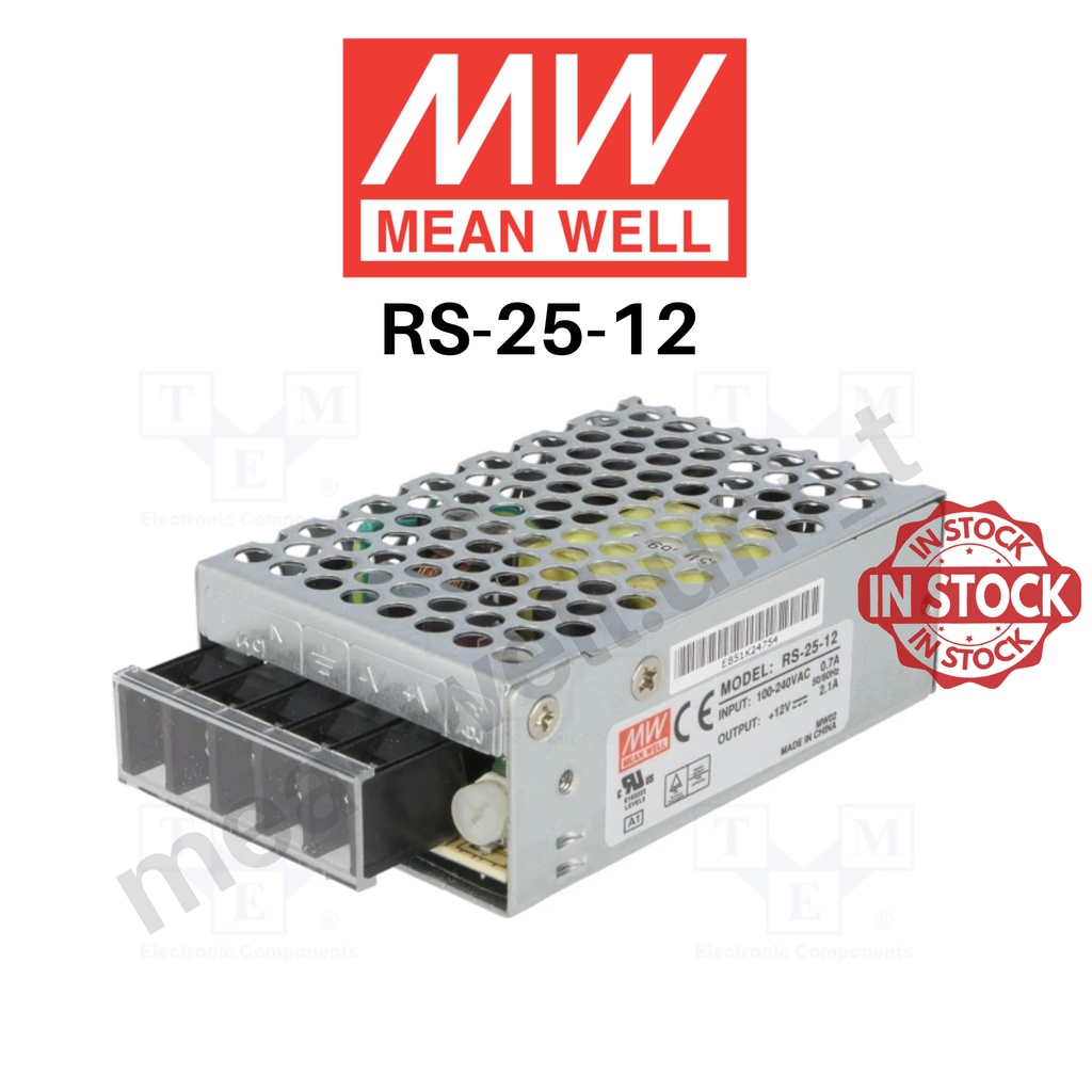 Mean Well RS-25-12 25WW 12V 2.1A MeanWell Single Output Switching Power Supply~Original 👍1 Year ...