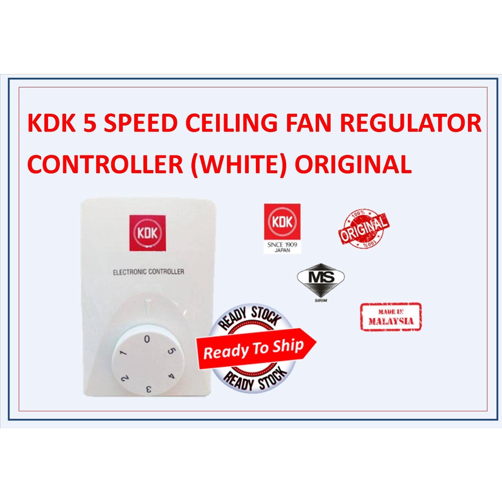 KDK 5 SPEED CEILING FAN REGULATOR CONTROLLER (WHITE) ORIGINAL | Shopee ...