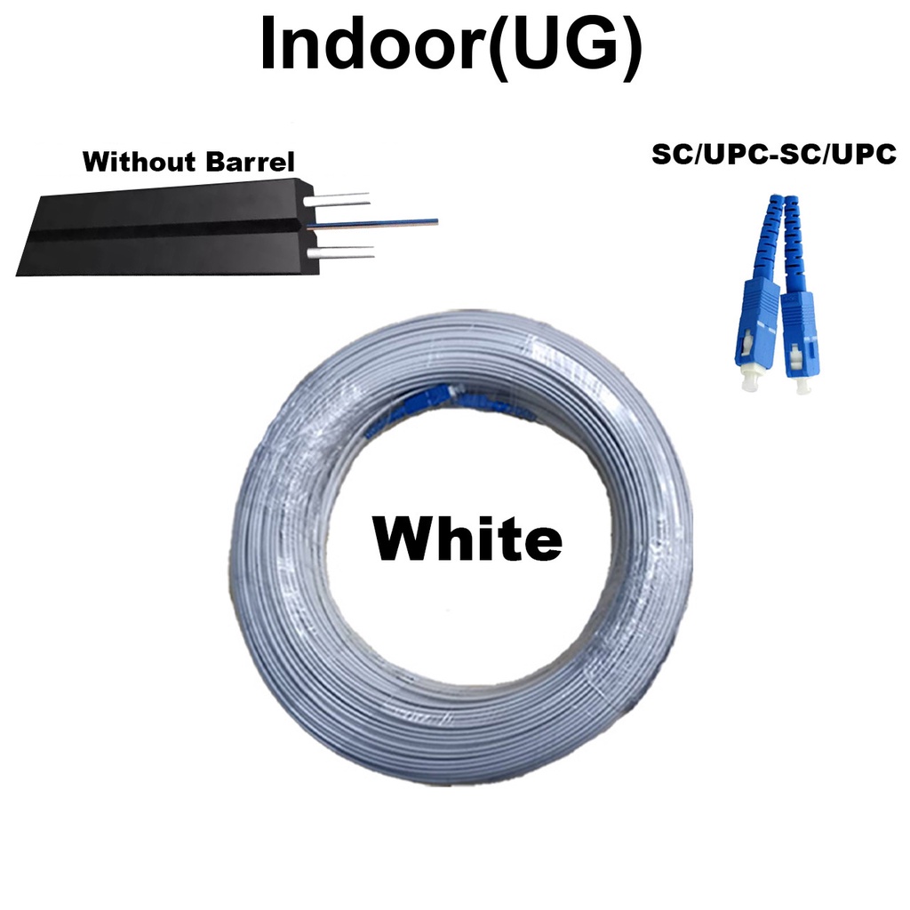 Pre-Connectorized UG WHITE SC/UPC-SC/UPC Single Mode UG Drop Fiber Optic Patch Cord INDOOR PR30 ...