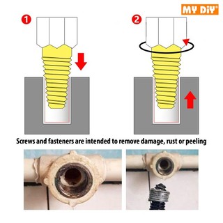 MYDIYHOMEDEPOT - 2pcs Broken Pipe Extractor Thread Repair Tool 1/2" M25 ...
