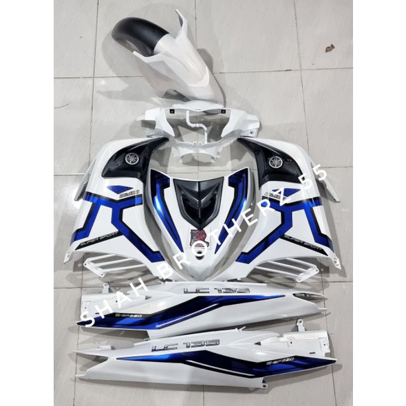 COVERSET LC 135 V2/V3/V4/V5/V6/V7 PEARL WHITE CHROME BIRU CUSTOM 2022 🔥 ...