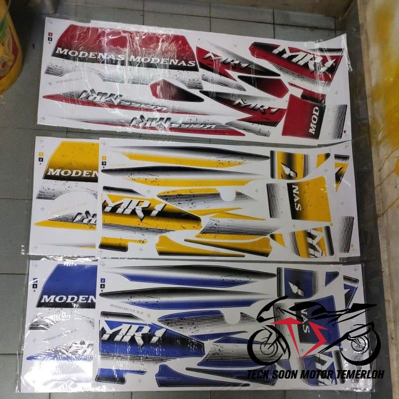 Stiker sticker body stripe cover set (3) modenas mr1 kriss mr 1 TBM ...