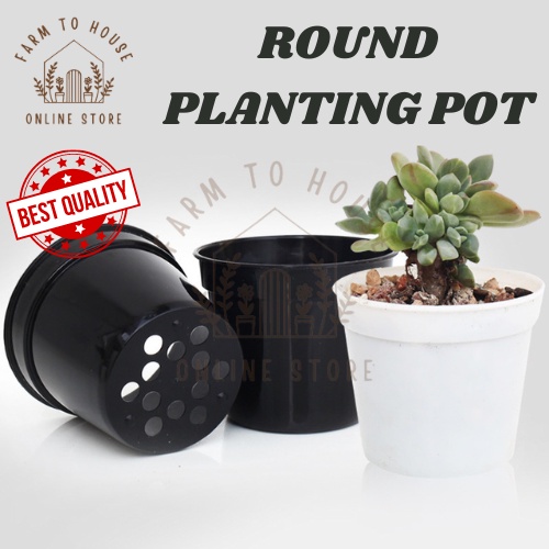 Round Plastic Small Pot Flower Pot Plant Planting Pot Succulent Pasu ...