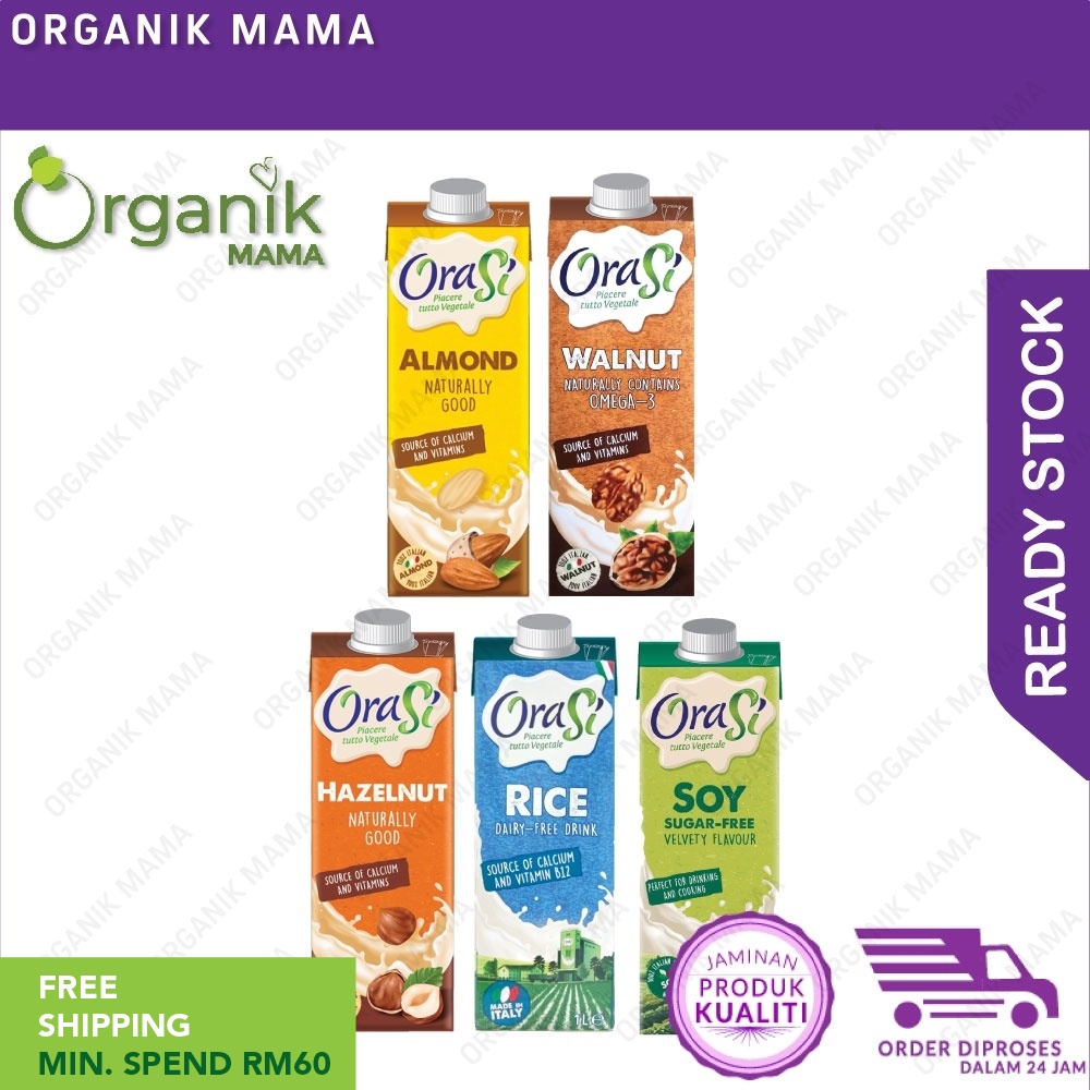 ORASI Milk 1L Flavour Almond Hazelnut Rice Milk SugarFreeSoyMilk Walnut ...