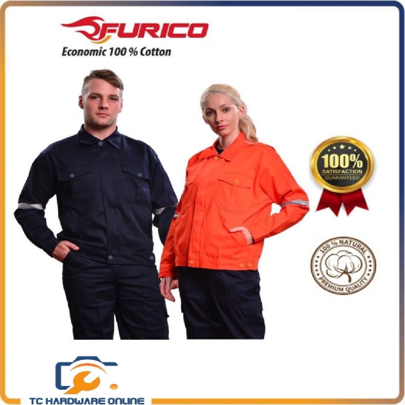 Furico Economic 100% Cotton Safety Jacket 200gsm with silver reflector ...