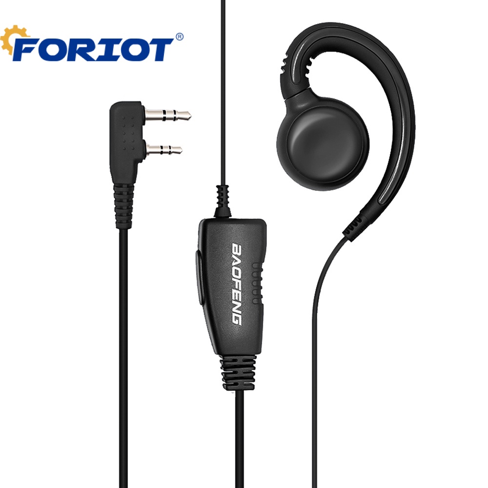 For Kenwood BAOFENG Radio Walkie Talkie Earpiece Headset 2-Pin PTT ...