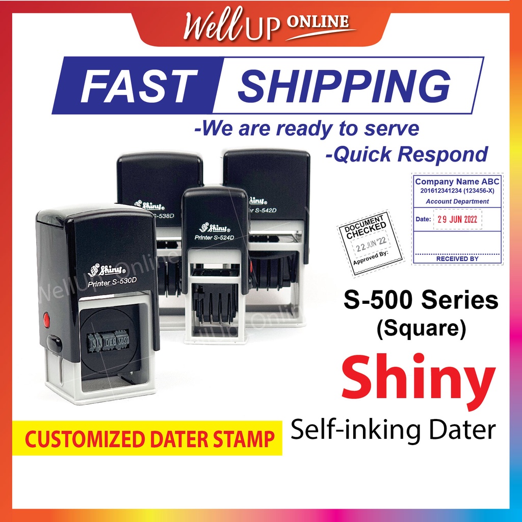 Shiny Dater Stamp S-500D series (Chop) Rubber Stamp S-530D / S-542D ...