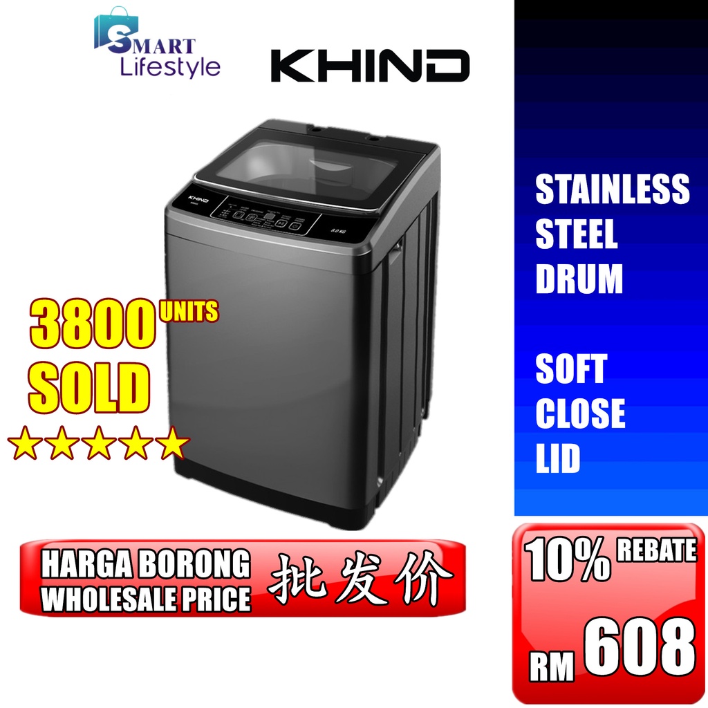 Khind Fully Auto Washing Machine WM70A (7KG) WM80A (8KG) WM100A (10KG ...