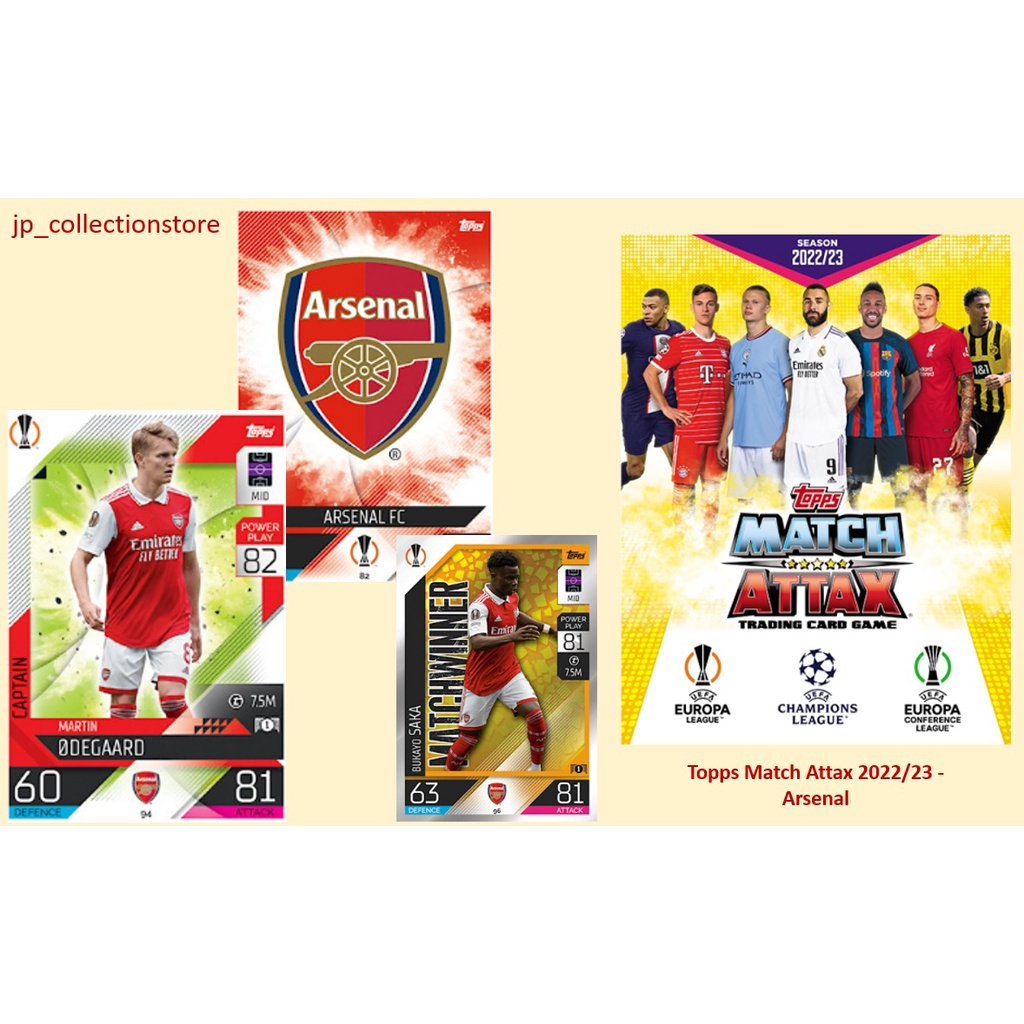 [Arsenal] 2022/23 Match Attax Football Shiny & Normal Cards | Shopee ...