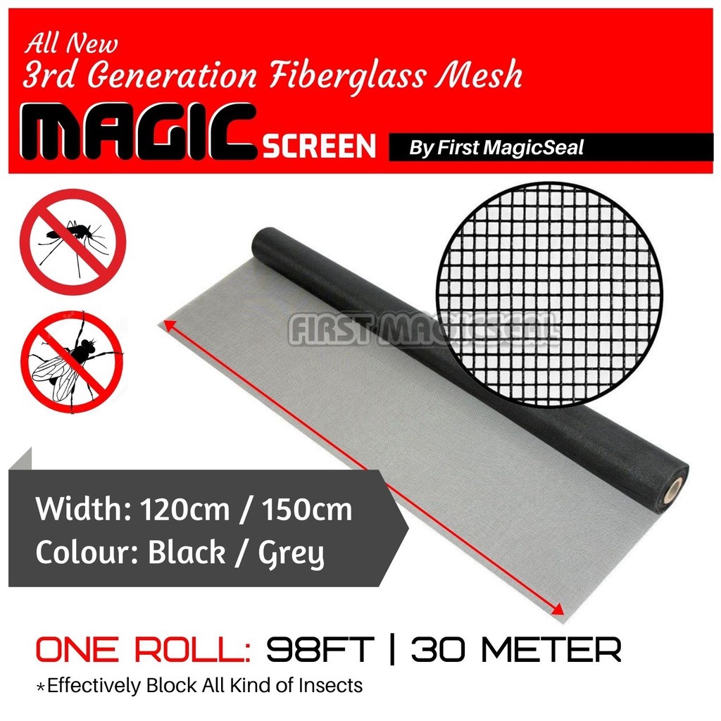 1stMagicSeal - (Roll) 3rd Generation MagicScreen Fiberglass Mosquito ...