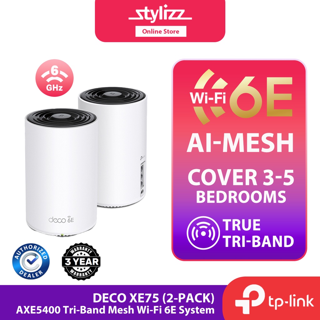 TP-Link Deco XE75 AX5400 Mesh WIFI 6E Tri Band Router Home System ...
