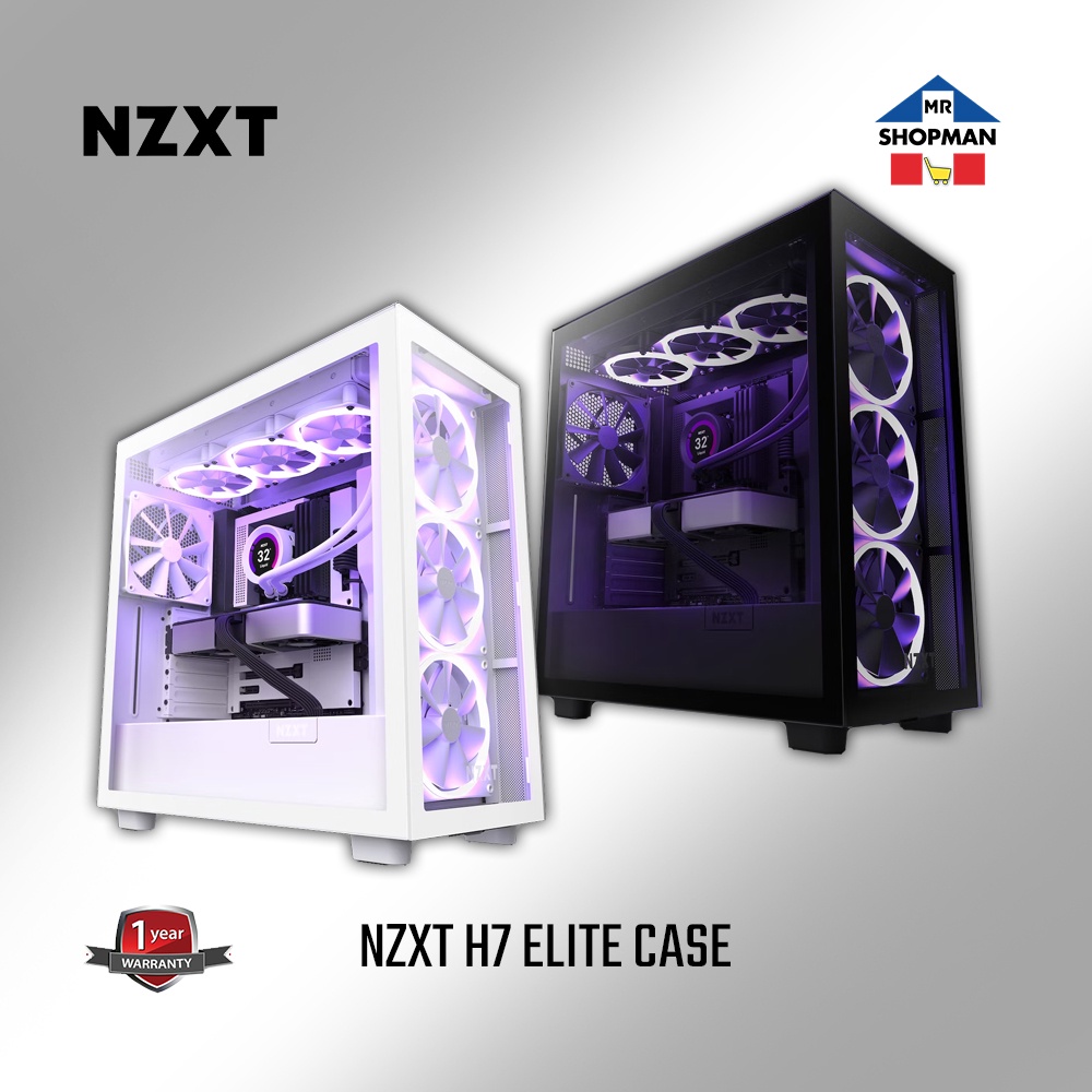 NZXT H7 Elite Mid-Tower ATX Case w/ 3 F Series 140mm RGB Fans | Shopee ...