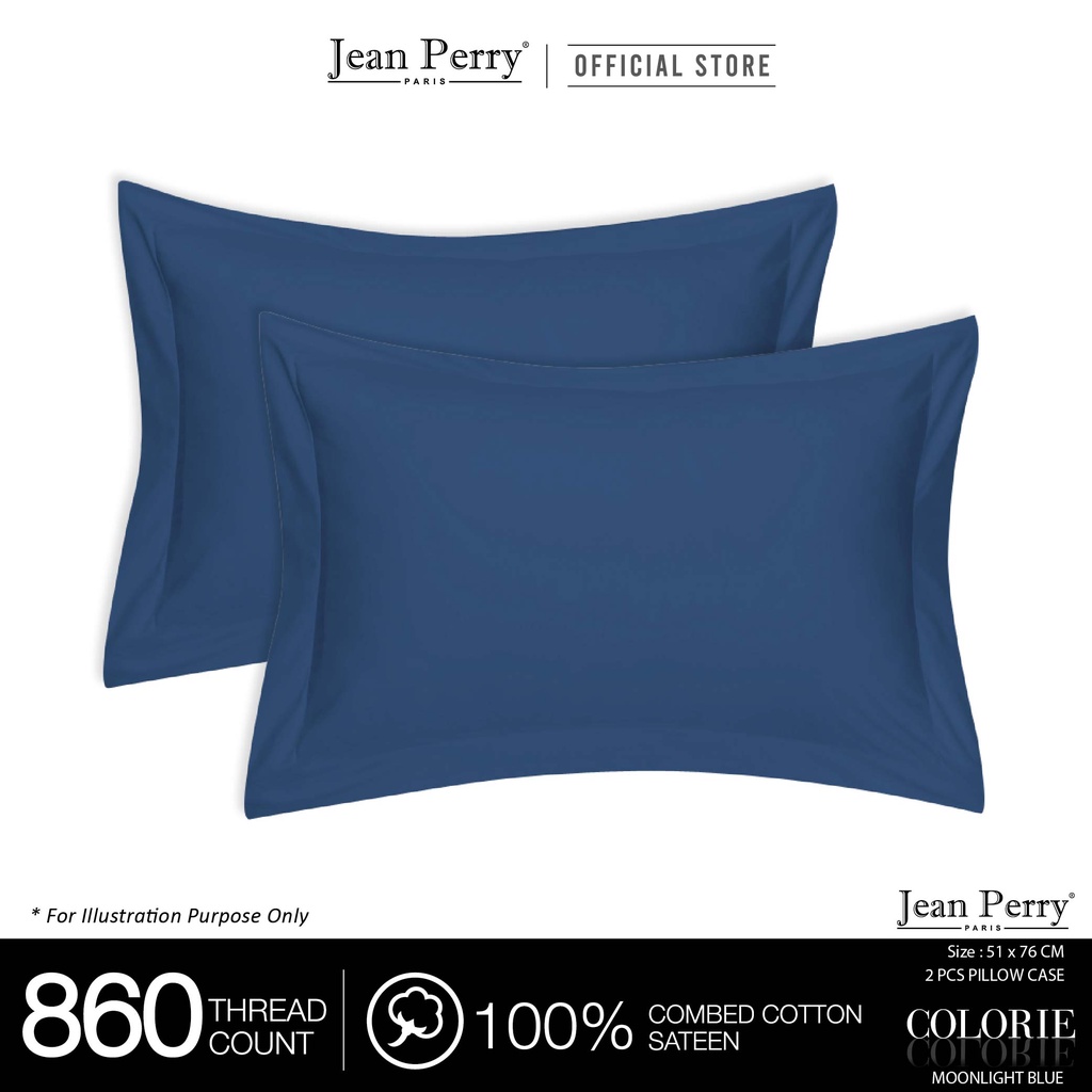 Jean Perry Colorie 2pcs Pillowcase - 100% Combed Cotton Sateen - 860TC ...