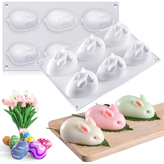 3D Easter Bunny Cake Mold / Mousse Dessert Jelly Rabbit Molds ...