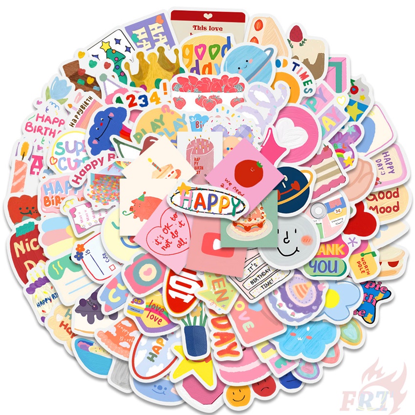 90Pcs/Set Danish Pastel Art . Funny Slang Series 02 Mini Stickers ...