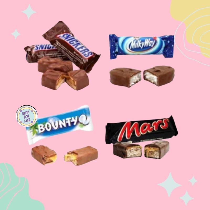 Snickers/bounty/mars/milkyway Mini choco perpcs | Shopee Malaysia