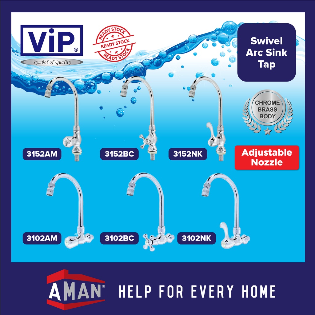 ViP Adjustable Nozzle Chrome Plated Brass Body Pillar Tap Wall Tap ...