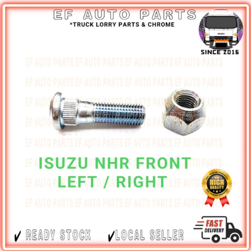 ISUZU NHR FRONT REAR WHEEL HUB BOLT NUT 12MM LEFT RIGHT 1TON LORRY LORI ...