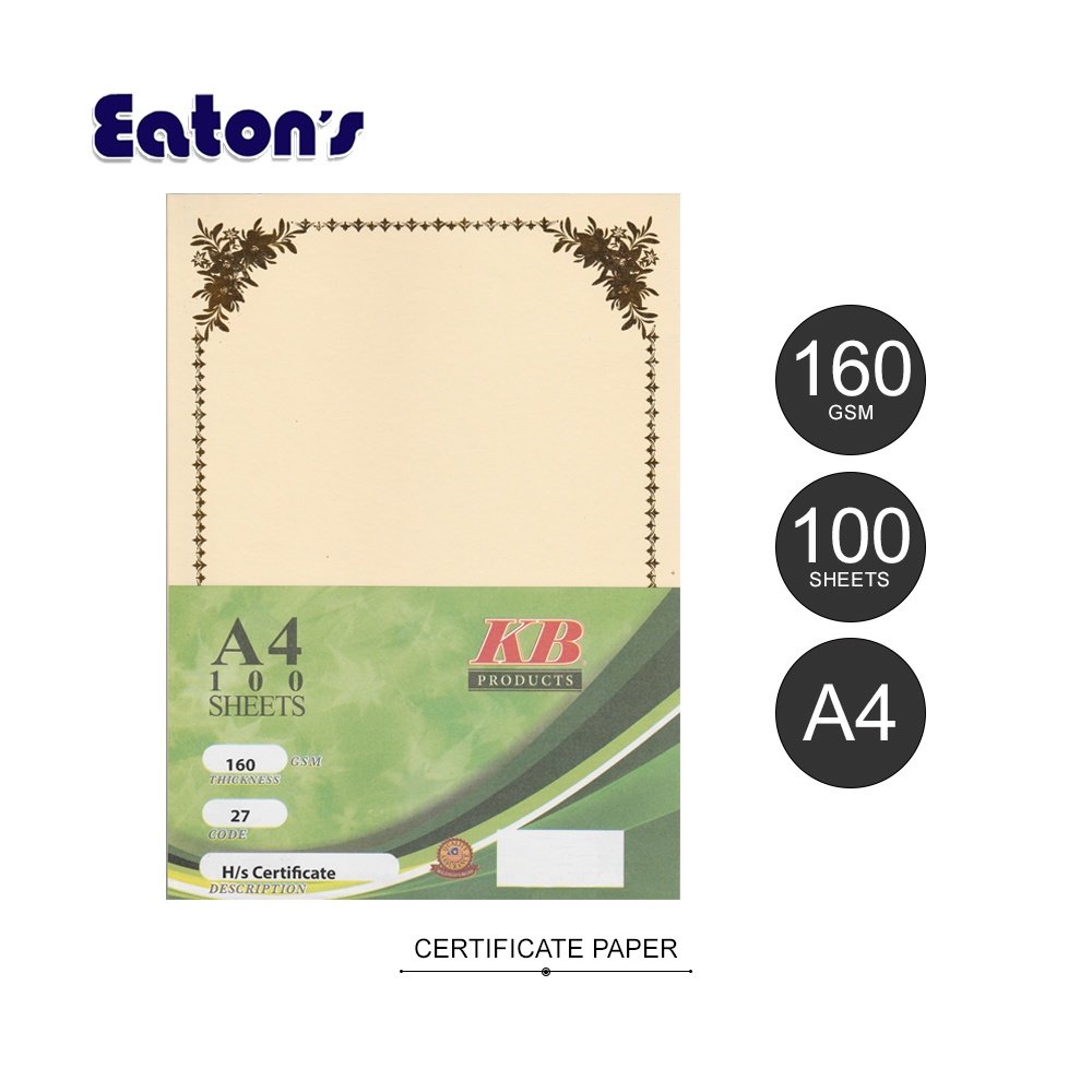 KB Product | Certificate Paper | A4 H/s Certificate Paper (160Gsm) (100 ...