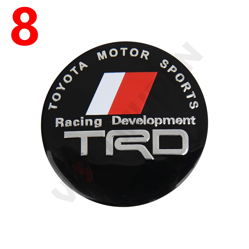 4PCS 56MM Stickers TOYOTA GR TRD Logo Center Rim Cap Sticker Kereta ...