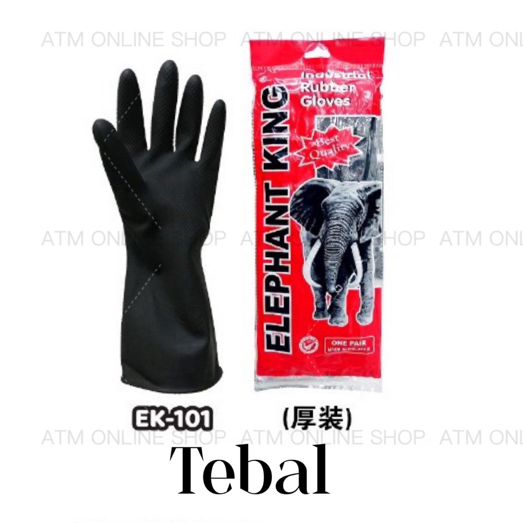 13" Gajah Black Rubber Hand Gloves Getah Sarung Tangan High Quality ...