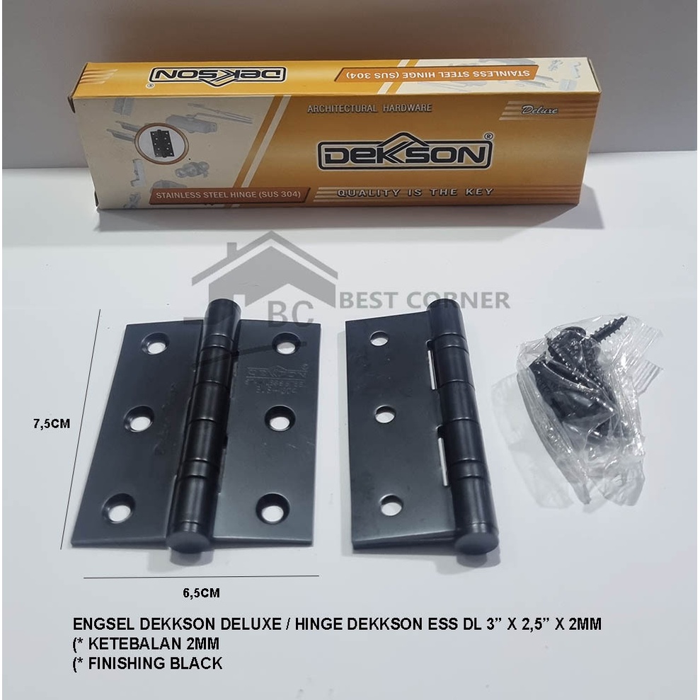 HITAM Dekkson HINGES/DELUXE HINGES 3inch x 2.5 INCH Thick 2mm BLACK ...