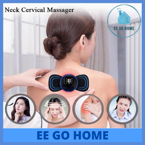 EMS Shoulder Neck Massage Sticker Cervical Stimulator Muscle Relief ...